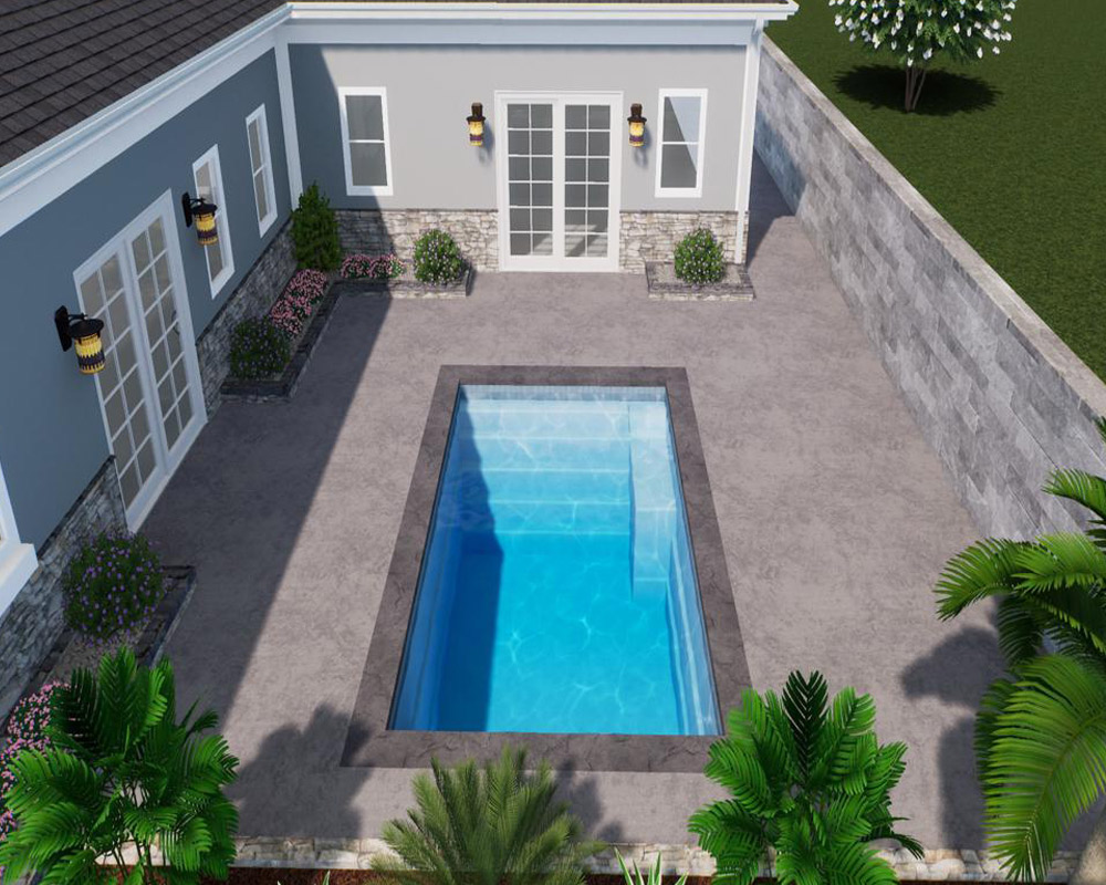 Atlas Rectangular Fiberglass Pool – Timeless, Large Pool Model by ...