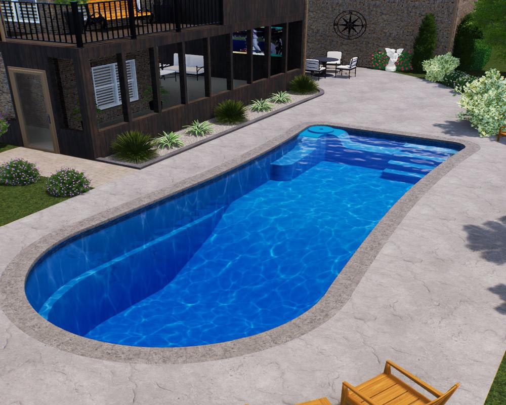 Caribbean Fiberglass Pool – 8' Deep, Customizable Pool Design by ...