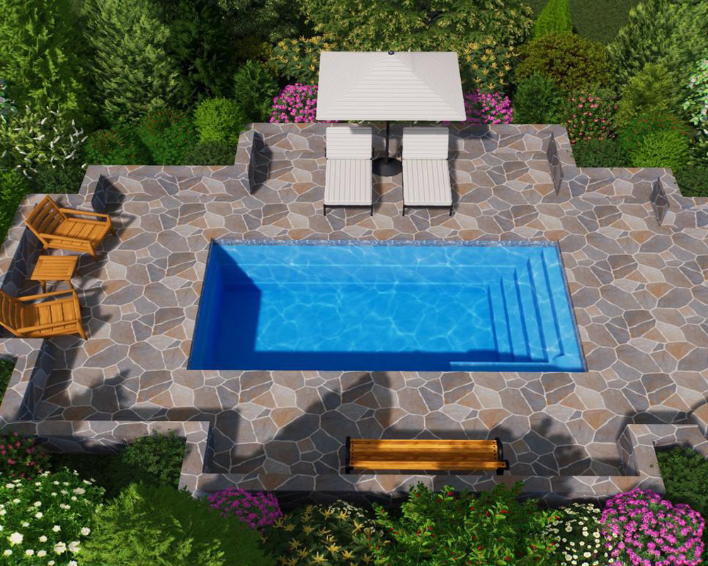 Atlas Rectangular Fiberglass Pool – Timeless, Large Pool Model by ...
