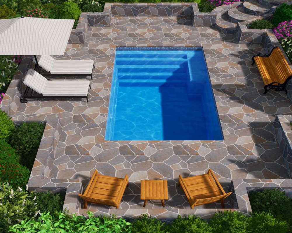 Atlas Rectangular Fiberglass Pool – Timeless, Large Pool Model by ...