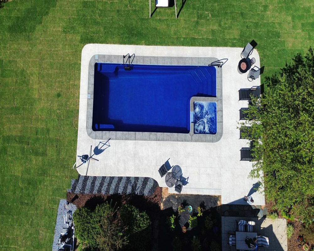 Majestic Fiberglass Pool with Integrated Spa – Luxury Pool & Spa Combo ...