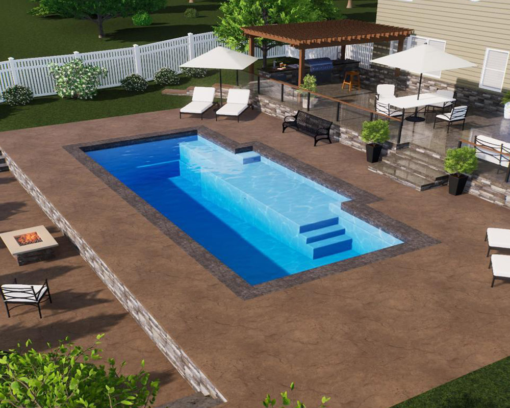 The Legend fiberglass pools model - Tallman Pools fiberglass pool ...